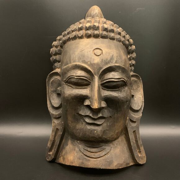 Vintage | Wall Decor | Vintage Gautam Buddha Nepal Head Face Mask Hand ...